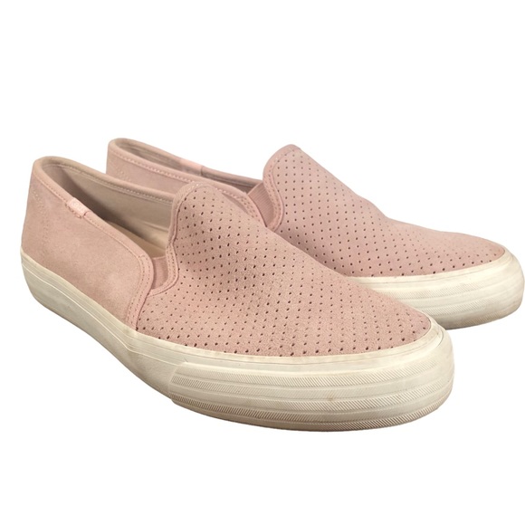 Keds | Shoes | Keds 9 Double Decker Perforated Pink Leather Slipon Sneakers Shoes Preppy | Poshmark